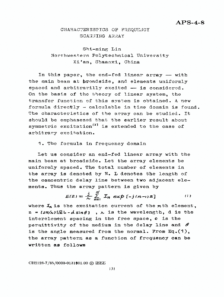 Characteristics of frequency scanning array | IEEE Conference ...