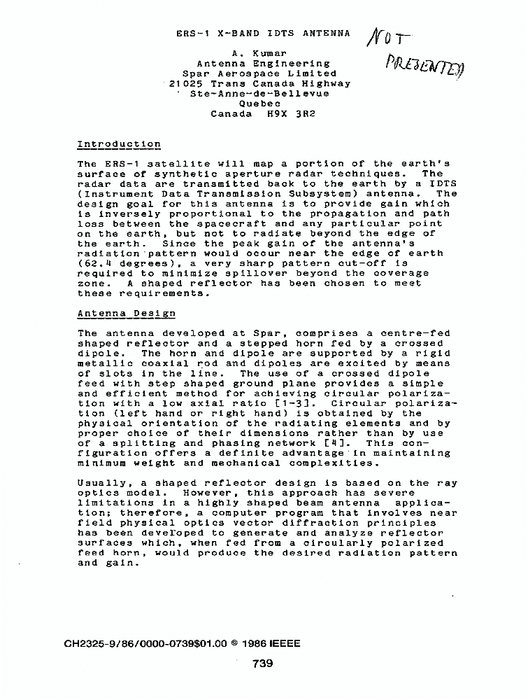 ERS-1 X-band IDTS antenna | IEEE Conference Publication | IEEE Xplore