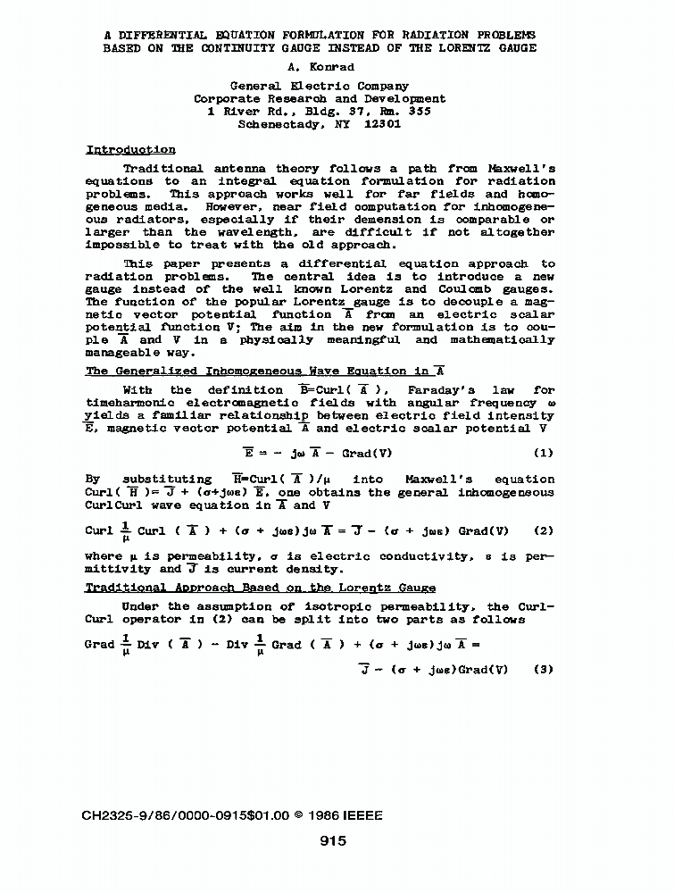 A differential equation formulation for radiation problems based on the ...