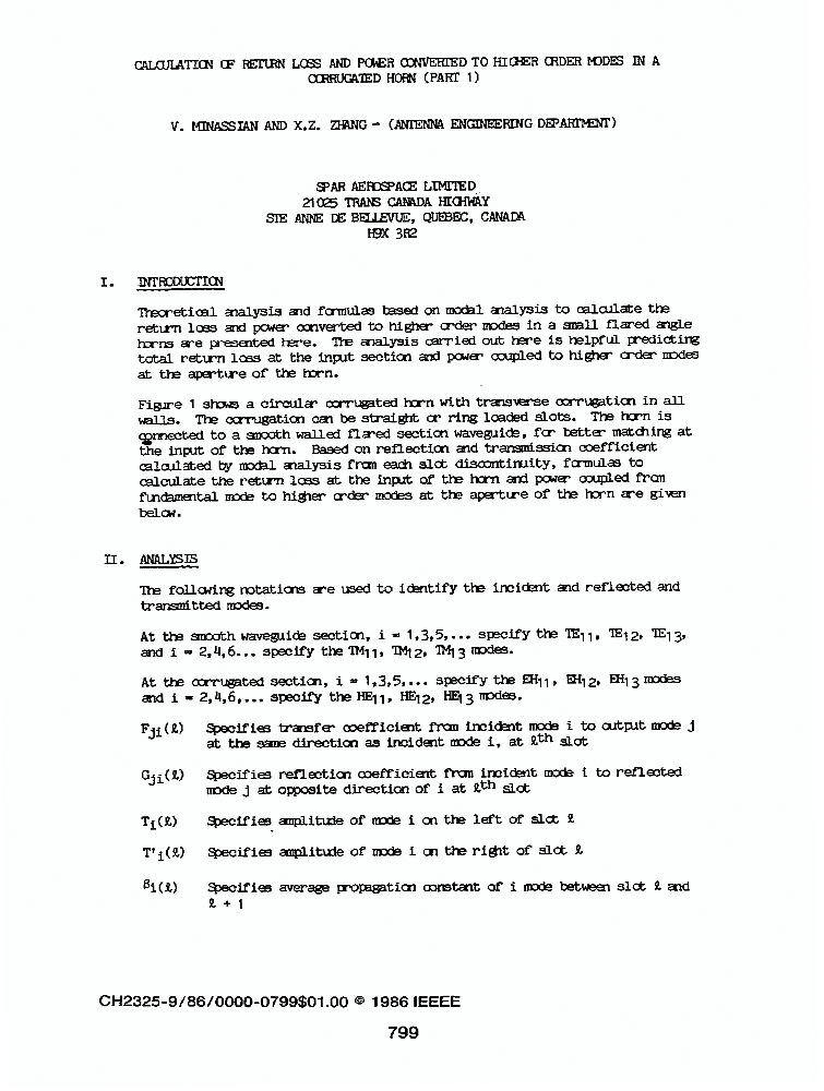 Calculation of return loss and power converted to higher order modes in ...