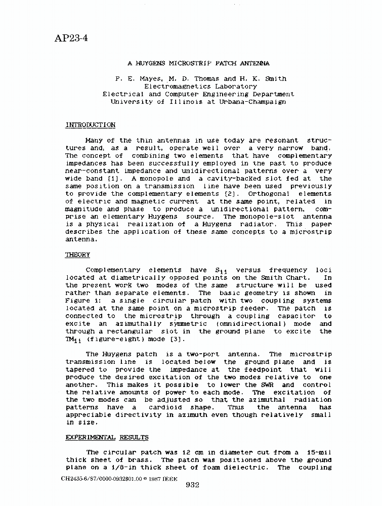 A huygens microstrip patch antenna | IEEE Conference Publication | IEEE ...