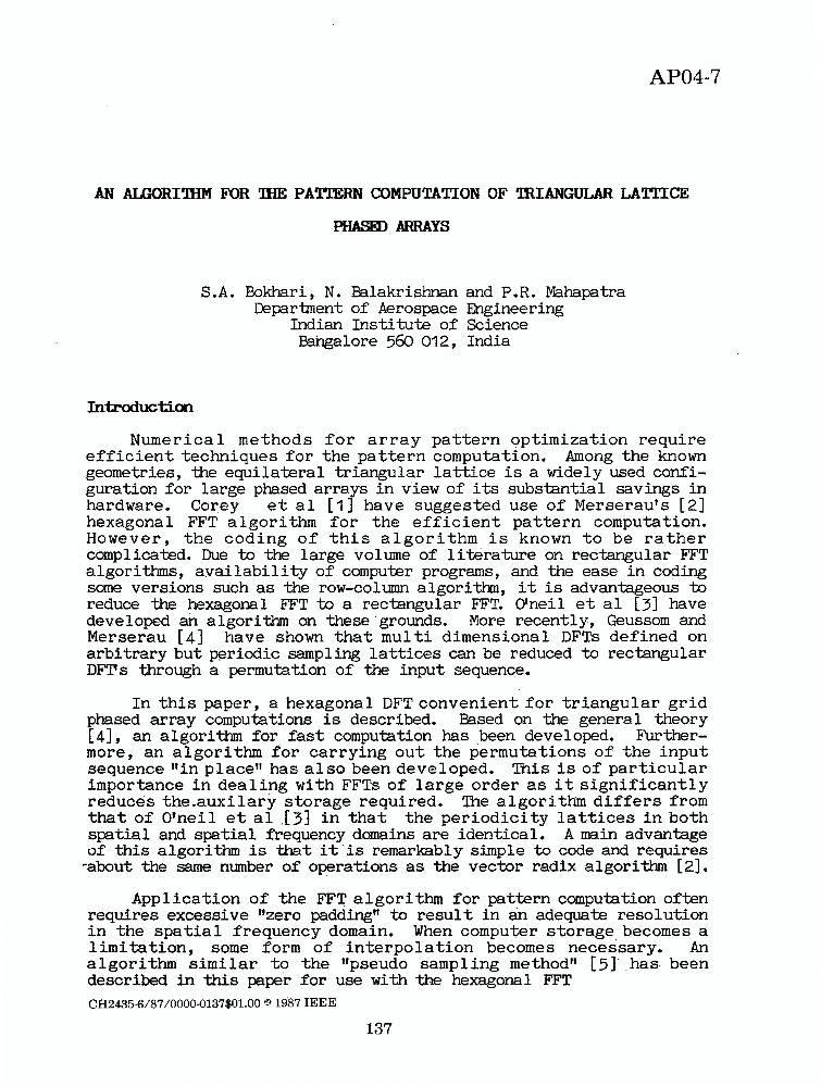 An algorithm for the pattern computation of triangular lattice phased arrays | IEEE Conference ...