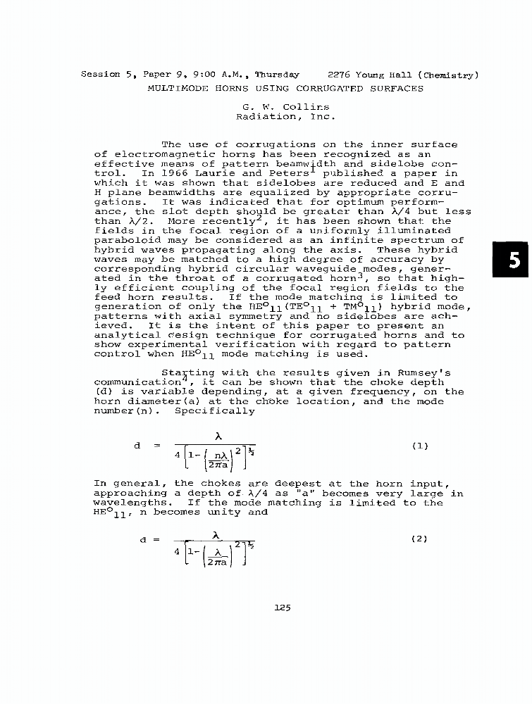 Multimode horns using corrugated surfaces | IEEE Conference Publication ...