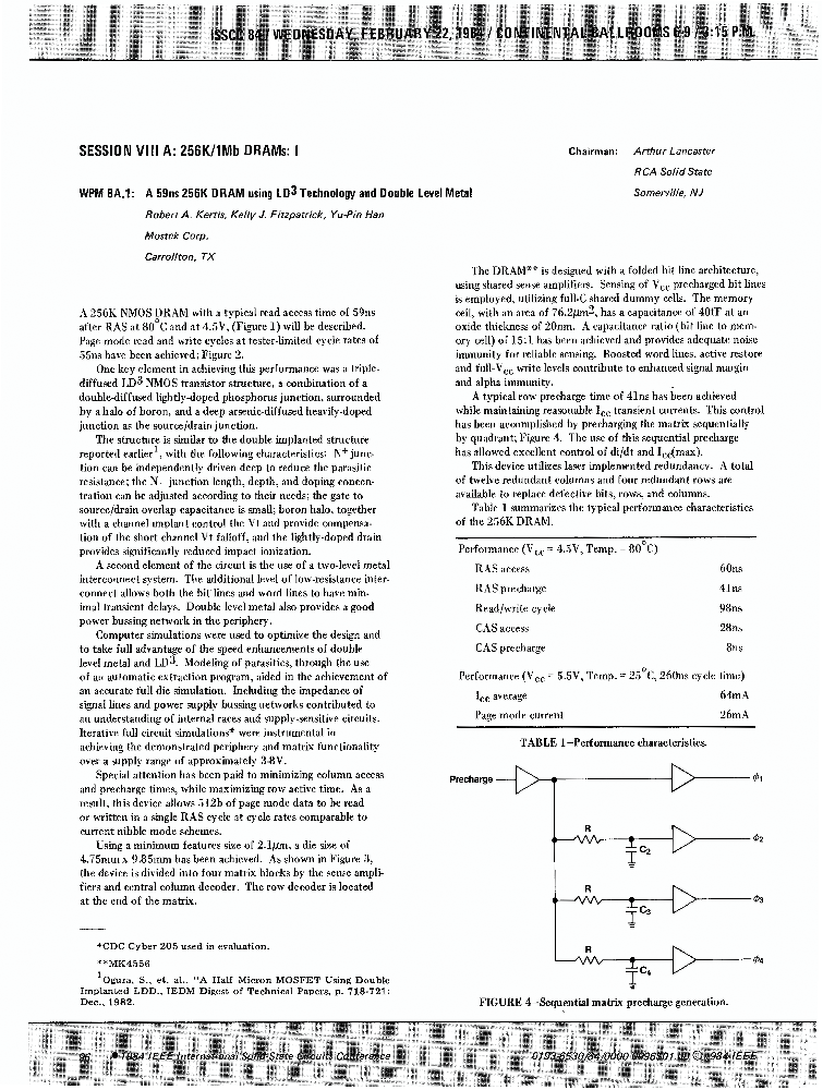 A 59ns 256K DRAM using LD3technology and double level metal | IEEE ...