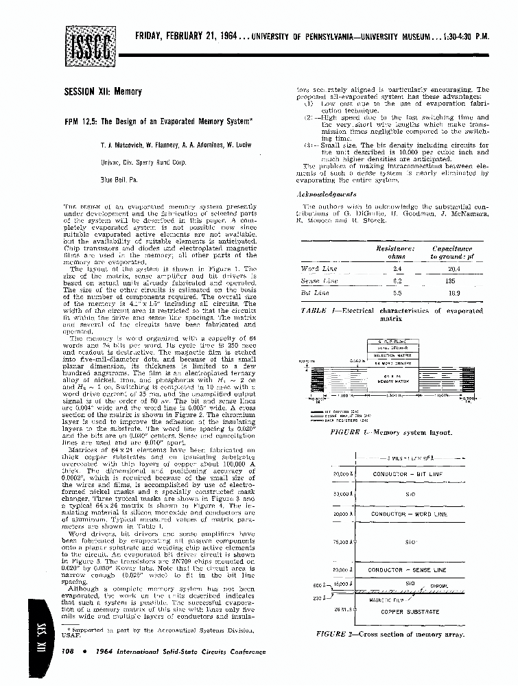 The design of an evaporated memory system | IEEE Conference Publication ...