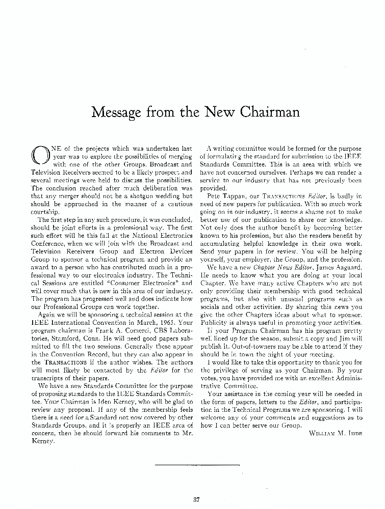 Message from the new chairman | IEEE Journals & Magazine | IEEE Xplore