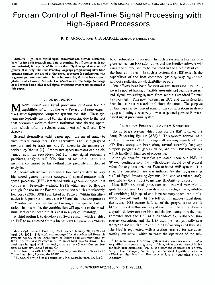 Fortran control of real-time signal processing with high-speed ...