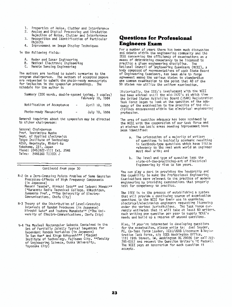 Questions for professional engineers exam | IEEE Journals & Magazine ...