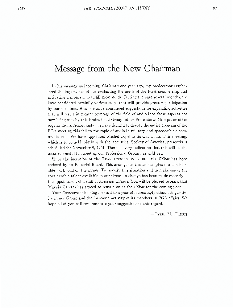 Message from the new chairman | IEEE Journals & Magazine | IEEE Xplore
