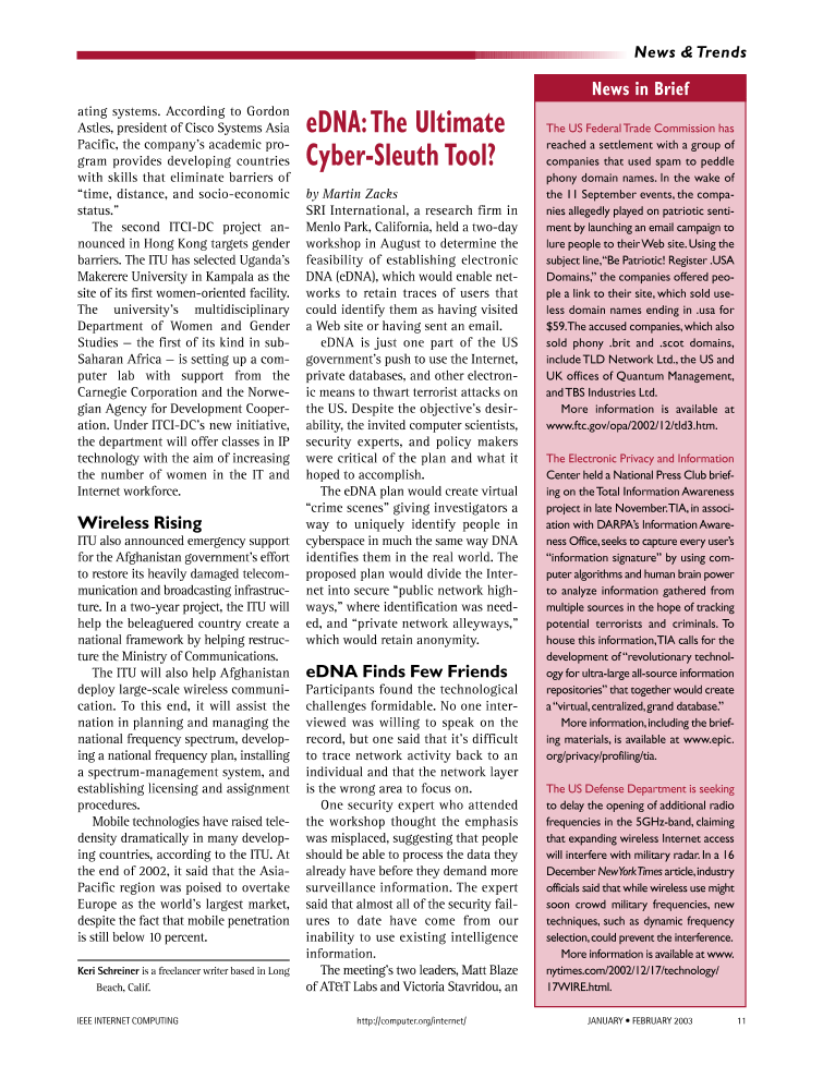 eDNA: the ultimate cyber-sleuth tool? | IEEE Journals & Magazine | IEEE ...