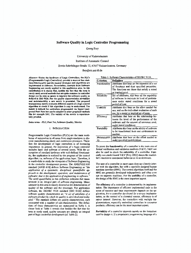 Software quality in logic controller programming | IEEE Conference ...