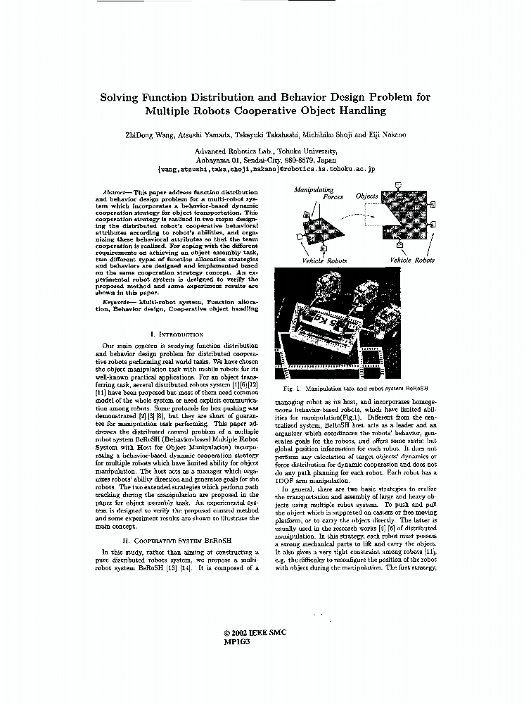 Solving Function Distribution And Behavior Design Problem For Multiple Robots Cooperative Object 