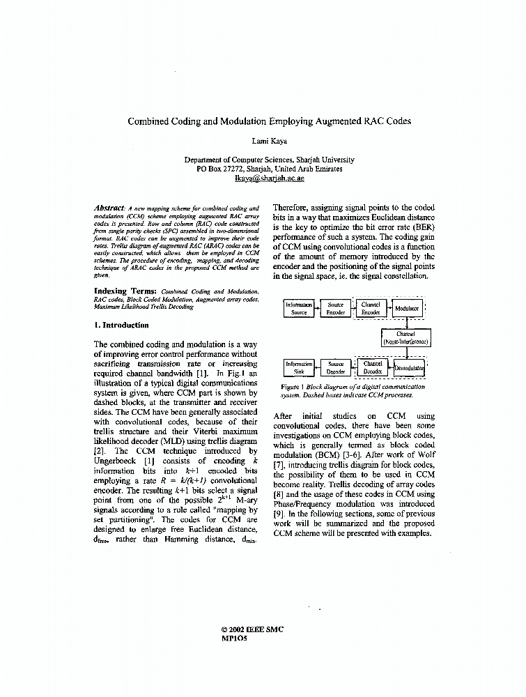 Combined coding and modulation employing augmented RAC codes | IEEE ...