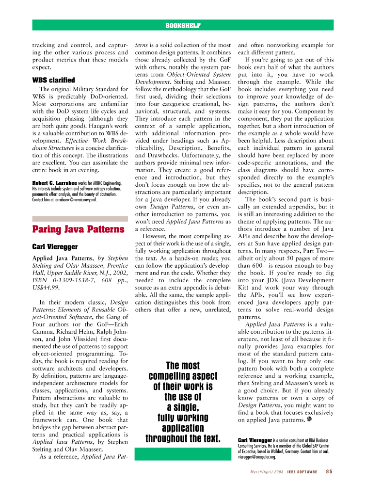 Applied Java Patterns [Book Review] | IEEE Journals & Magazine | IEEE ...