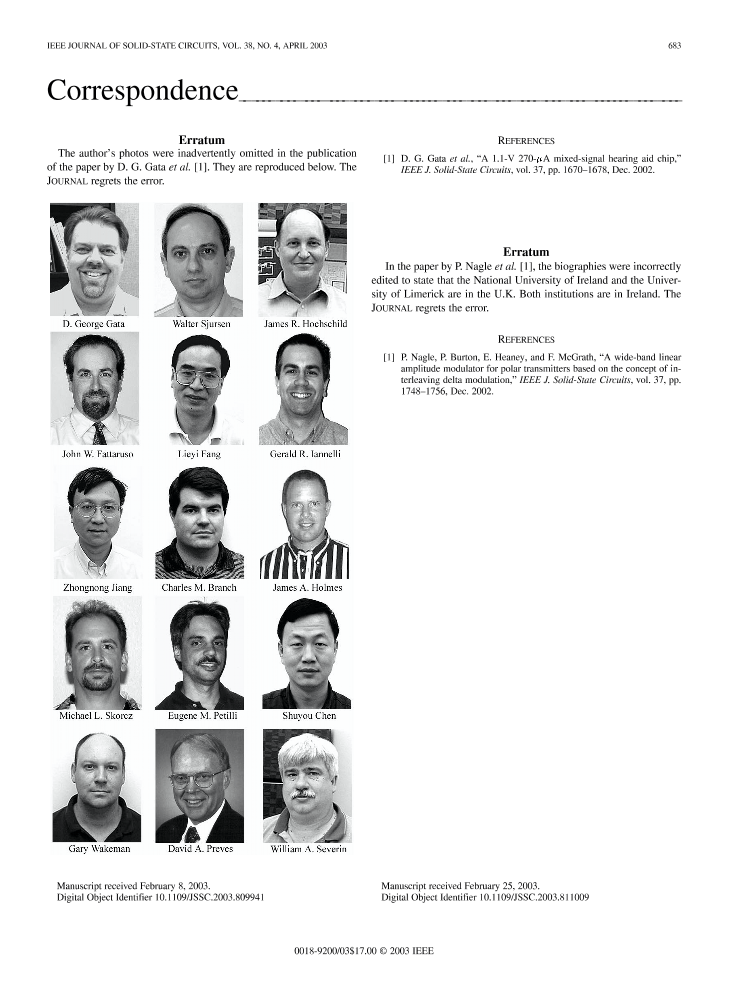Erratum "A wide-band linear amplitude modulator for polar transmitters ...