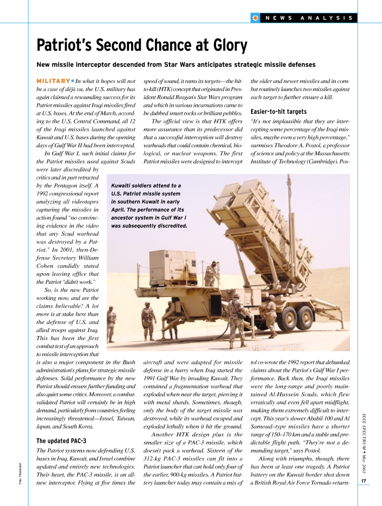 Patriot's second chance at glory | IEEE Journals & Magazine | IEEE Xplore