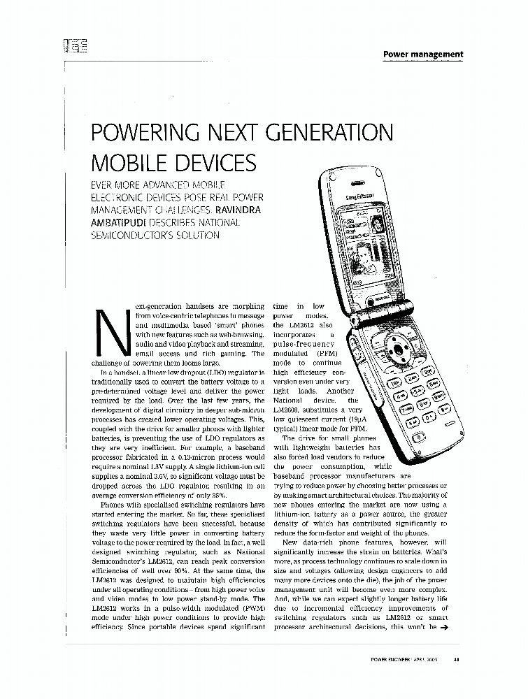 Powering next generation mobile devices | IET Journals & Magazine ...