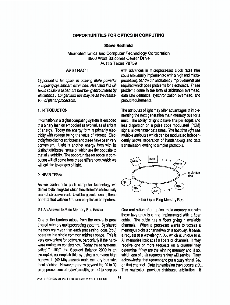 Opportunities for optics in computing | IEEE Conference Publication ...