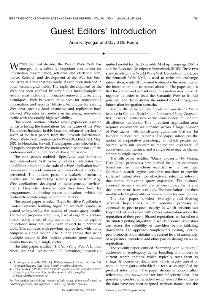 Guest editors' introduction | IEEE Journals & Magazine | IEEE Xplore