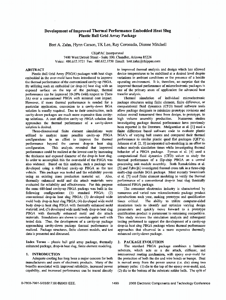 Development of improved thermal performance embedded heat slug plastic ...