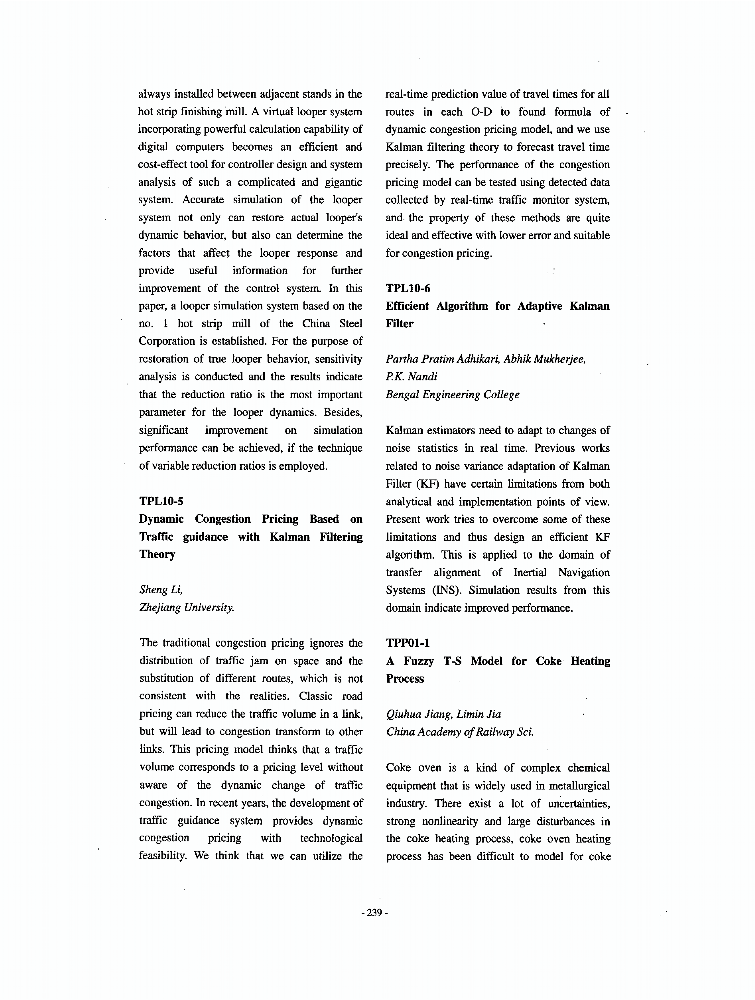 Dynamic congestion pricing based on traffic guidance with Kalman ...