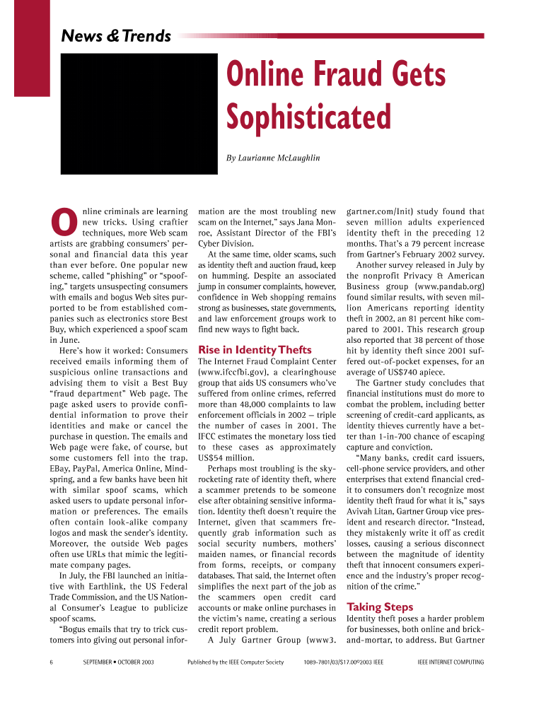 Online fraud gets sophisticated | IEEE Journals & Magazine | IEEE Xplore