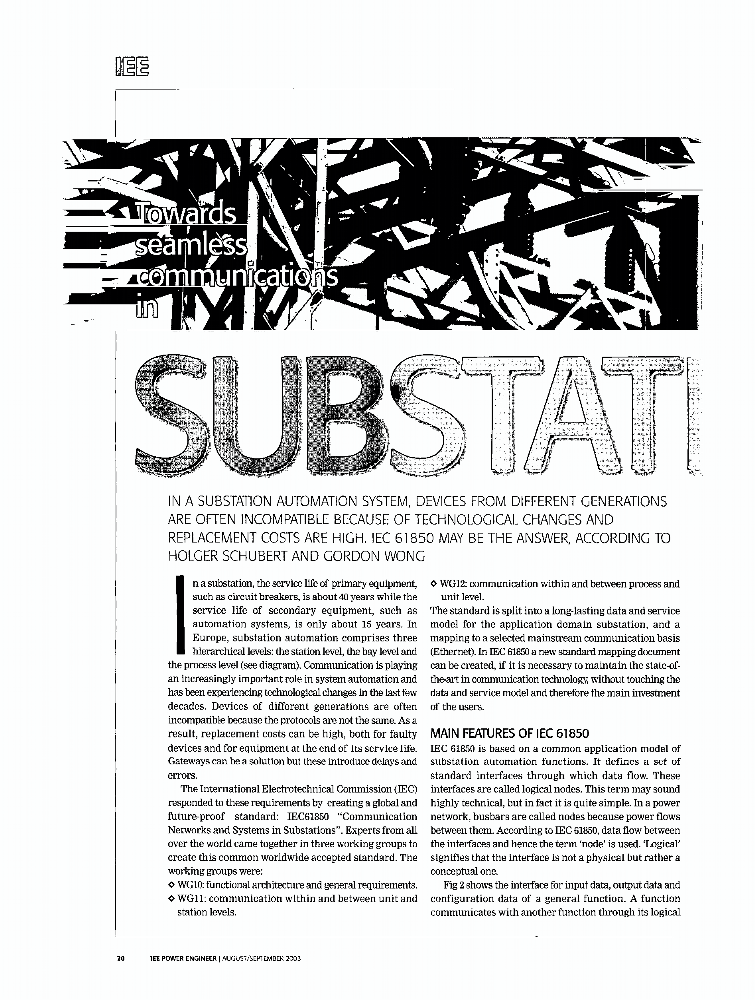 Towards seamless communications in substations | IET Journals ...