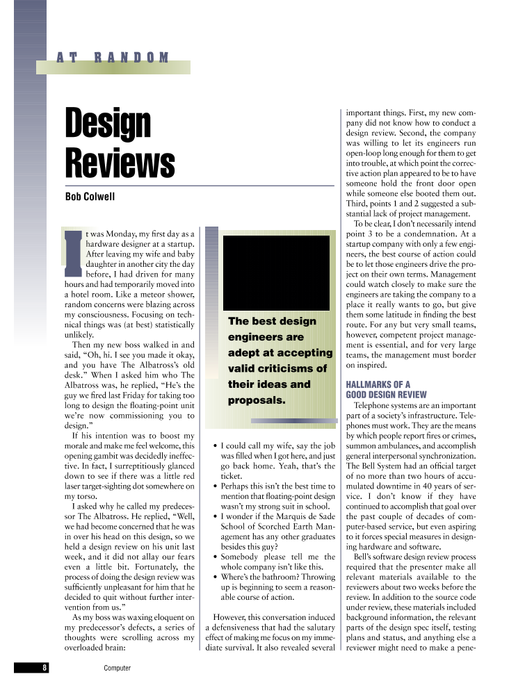 Design reviews | IEEE Journals & Magazine | IEEE Xplore