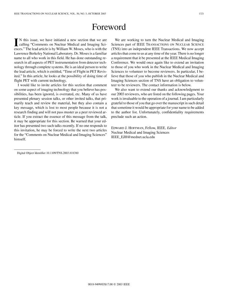 Foreword | IEEE Journals & Magazine | IEEE Xplore