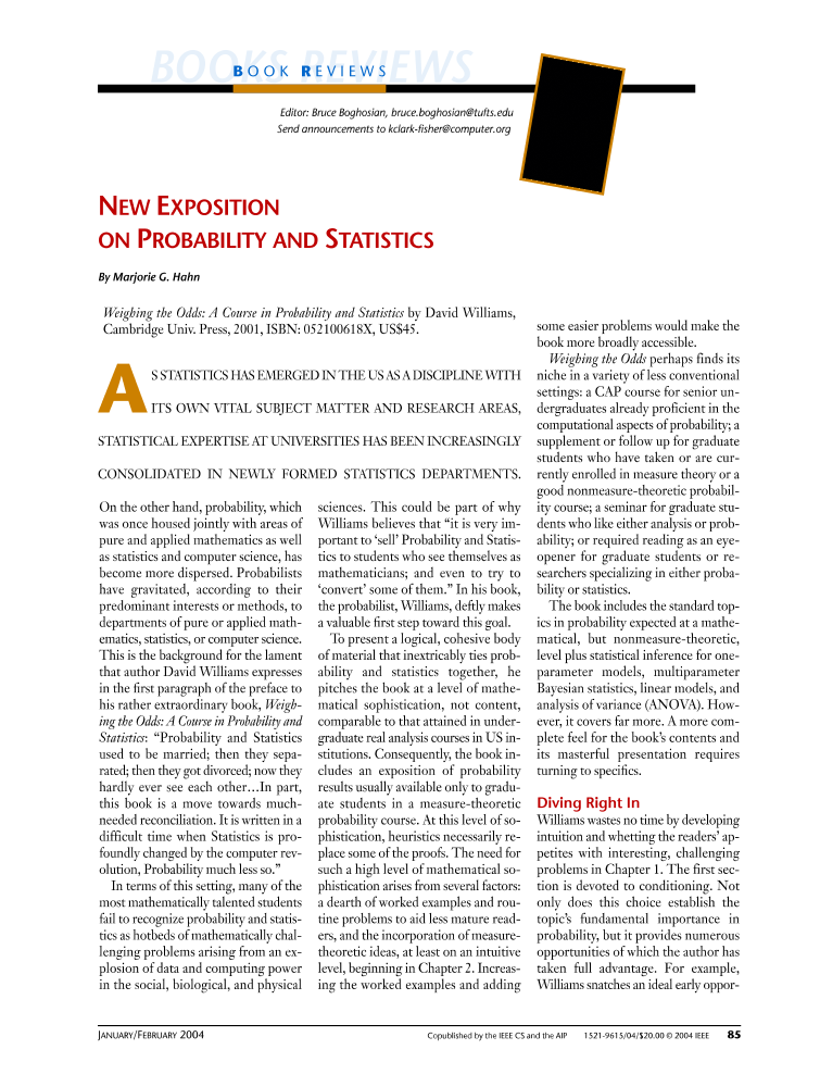 New exposition on probability and statistics | IEEE Journals & Magazine ...