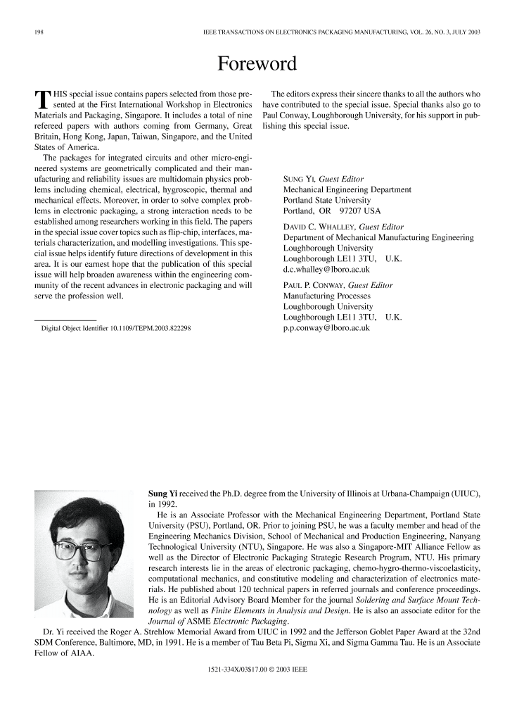 Foreword | IEEE Journals & Magazine | IEEE Xplore