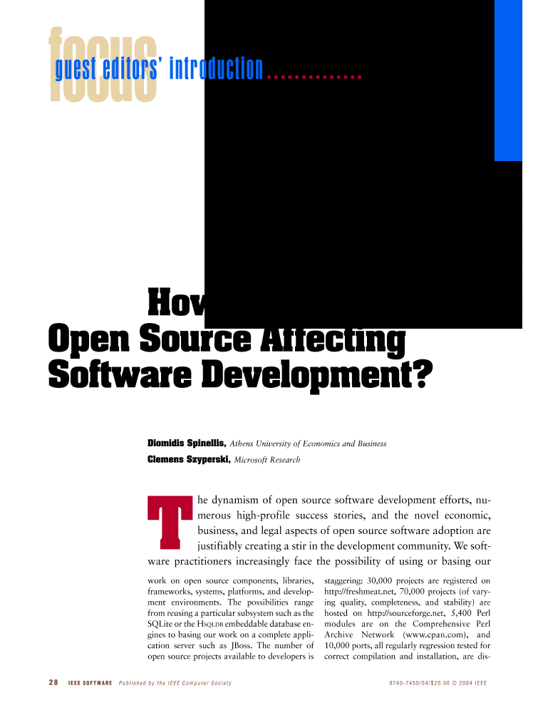 How is open source affecting software development? | IEEE Journals ...