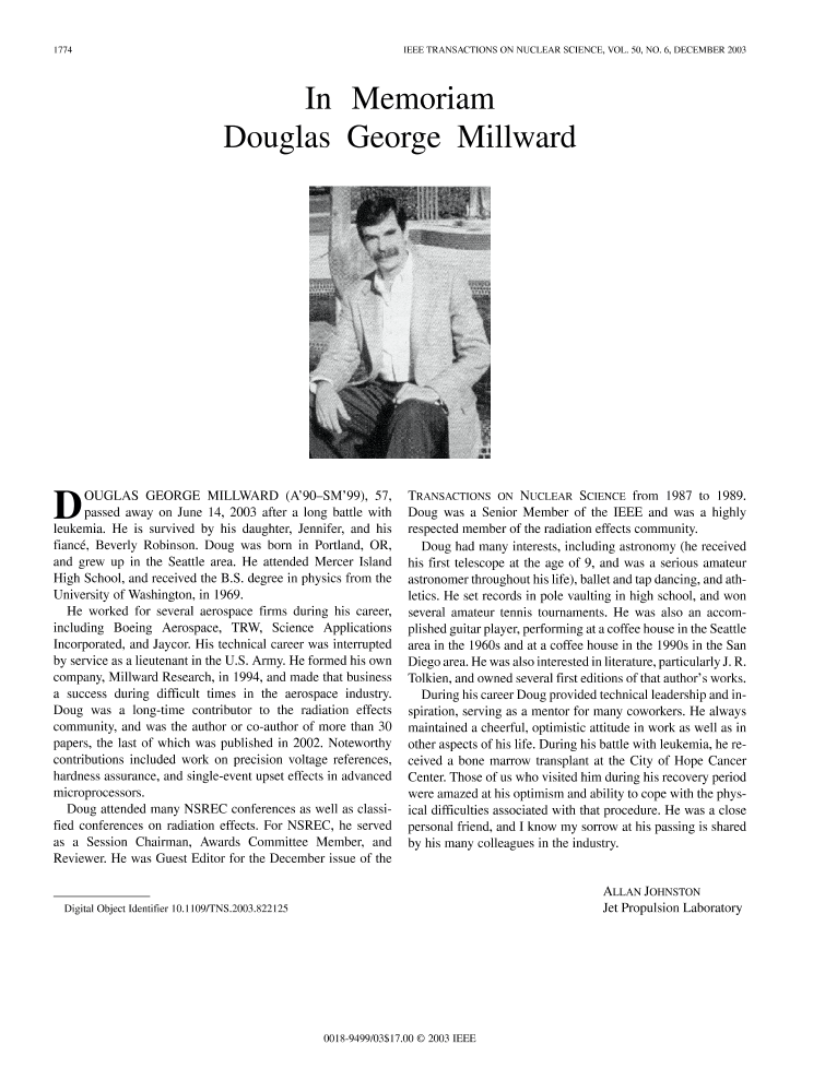 In Memoriam Douglas George Millward | IEEE Journals & Magazine | IEEE ...