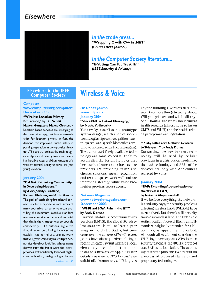 Elsewhere | IEEE Journals & Magazine | IEEE Xplore