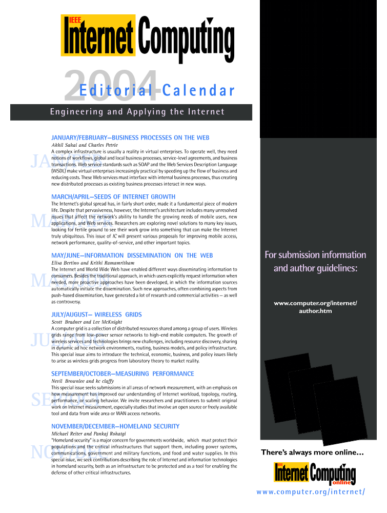 Internet Computing Editorial Calendar | IEEE Journals & Magazine | IEEE Xplore