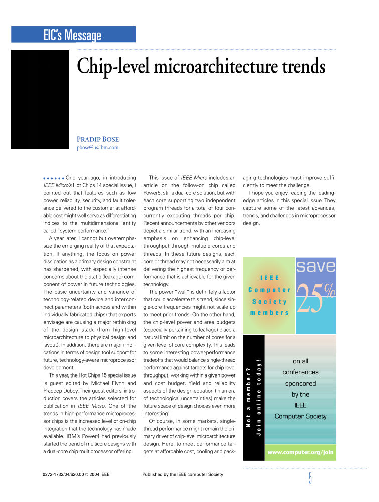 Chip-level microarchitecture trends | IEEE Journals & Magazine | IEEE ...
