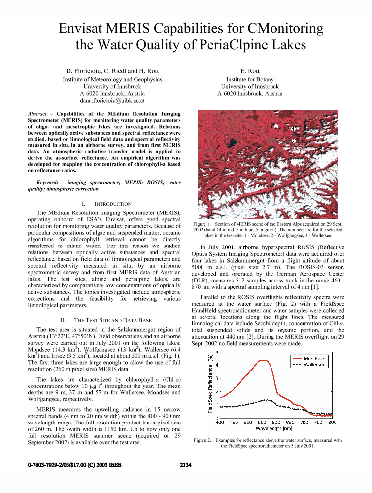 Envisat MERIS capabilities for monitoring the water quality of ...