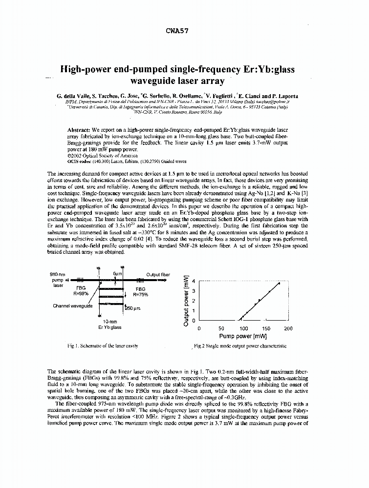 High-power end-pumped single-frequency Er:Yb:glass waveguide laser ...