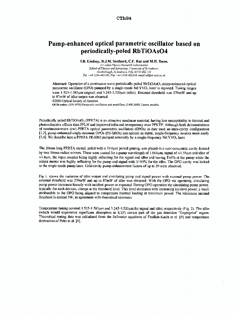 Pump-enhanced optical parametric oscillator based on periodically-poled ...