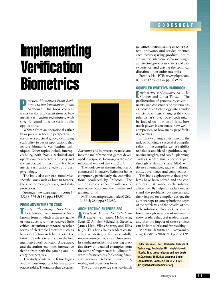 Implementing verification biometrics | IEEE Journals & Magazine | IEEE ...