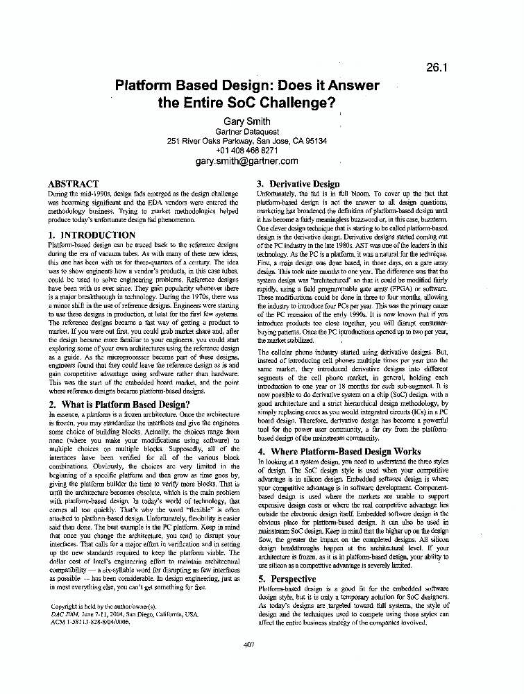 Platform based design: Does it answer the entire SoC challenge? | IEEE ...