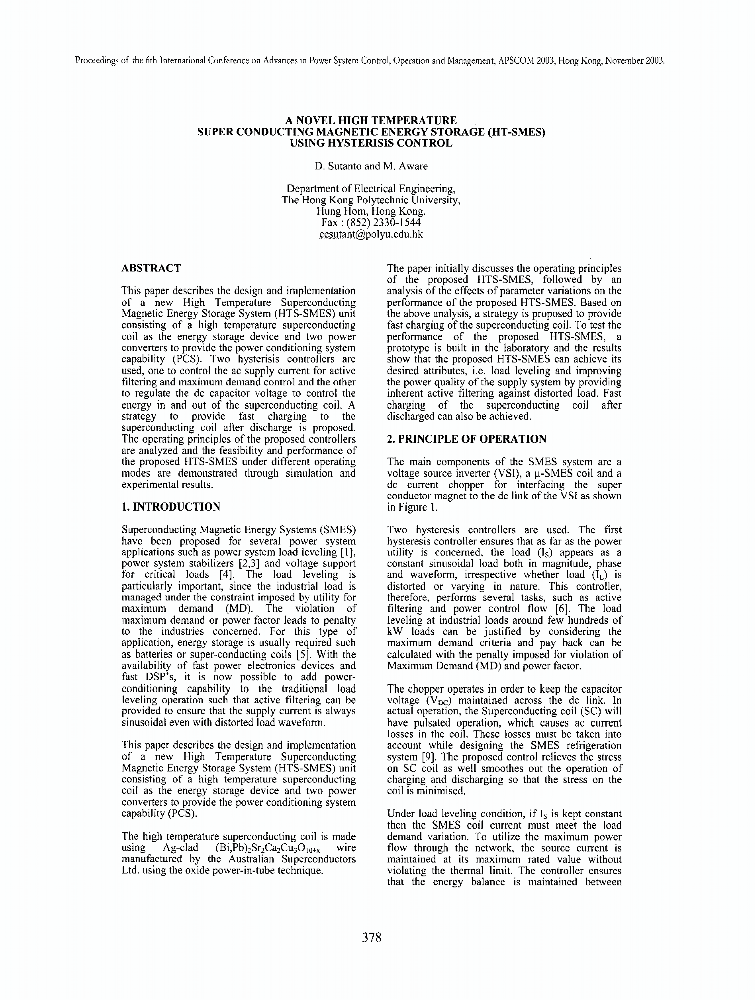 A novel high temperature super conducting magnetic energy storage (HT ...