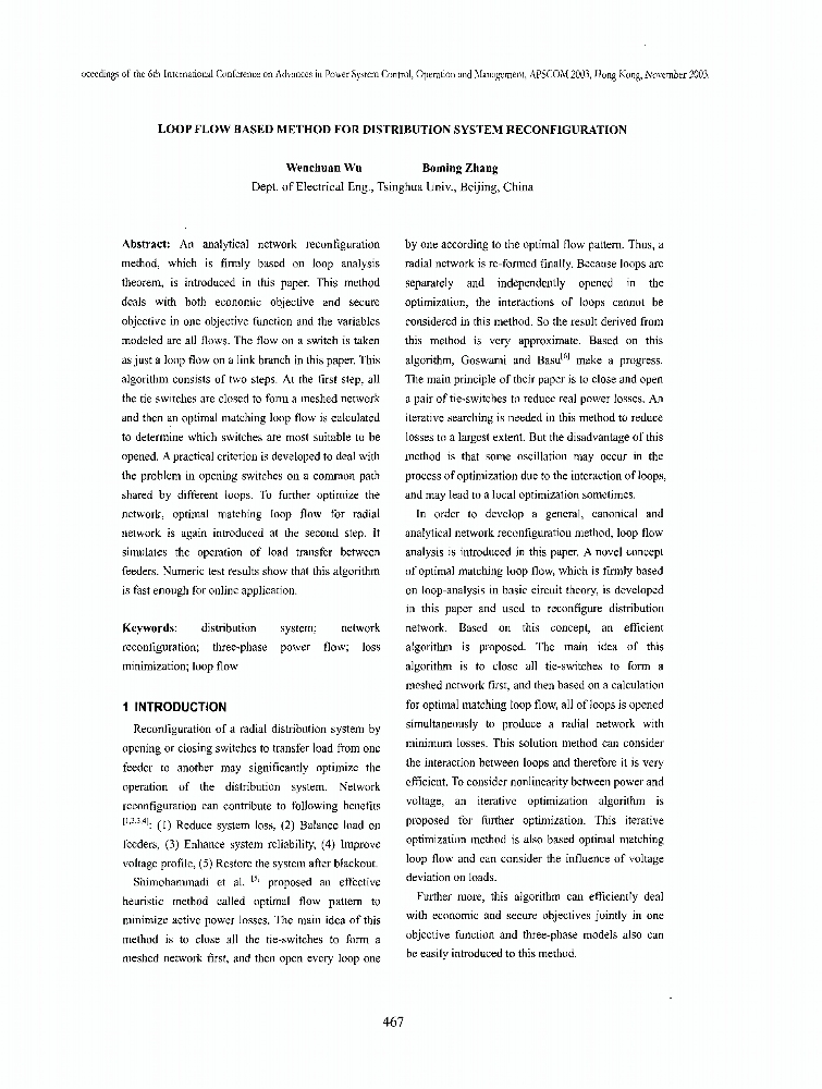 Loop flow based method for distribution system reconfiguration | IET ...