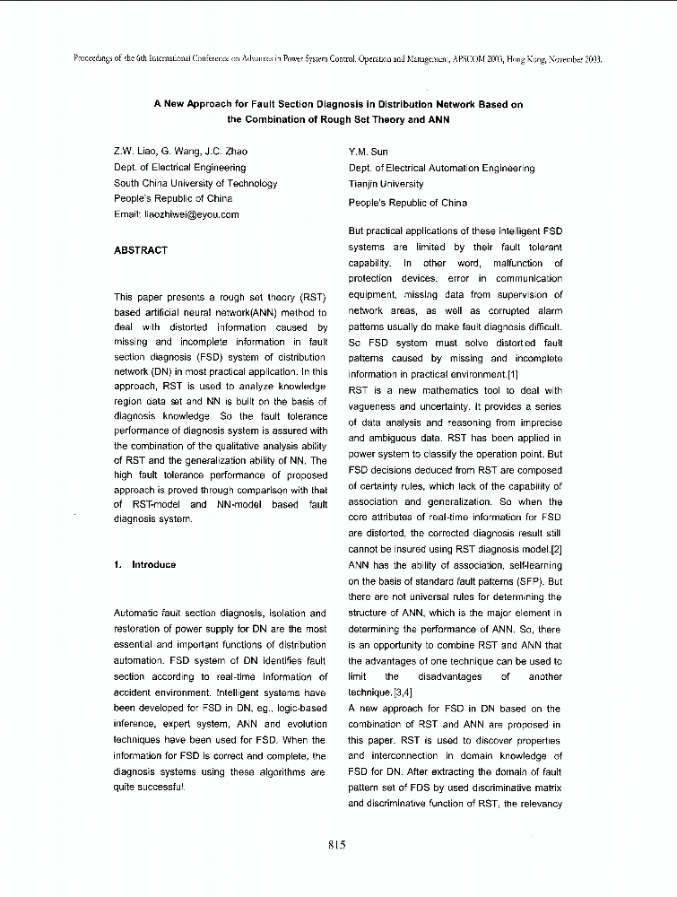 A new approach for fault section diagnosis in distribution network ...