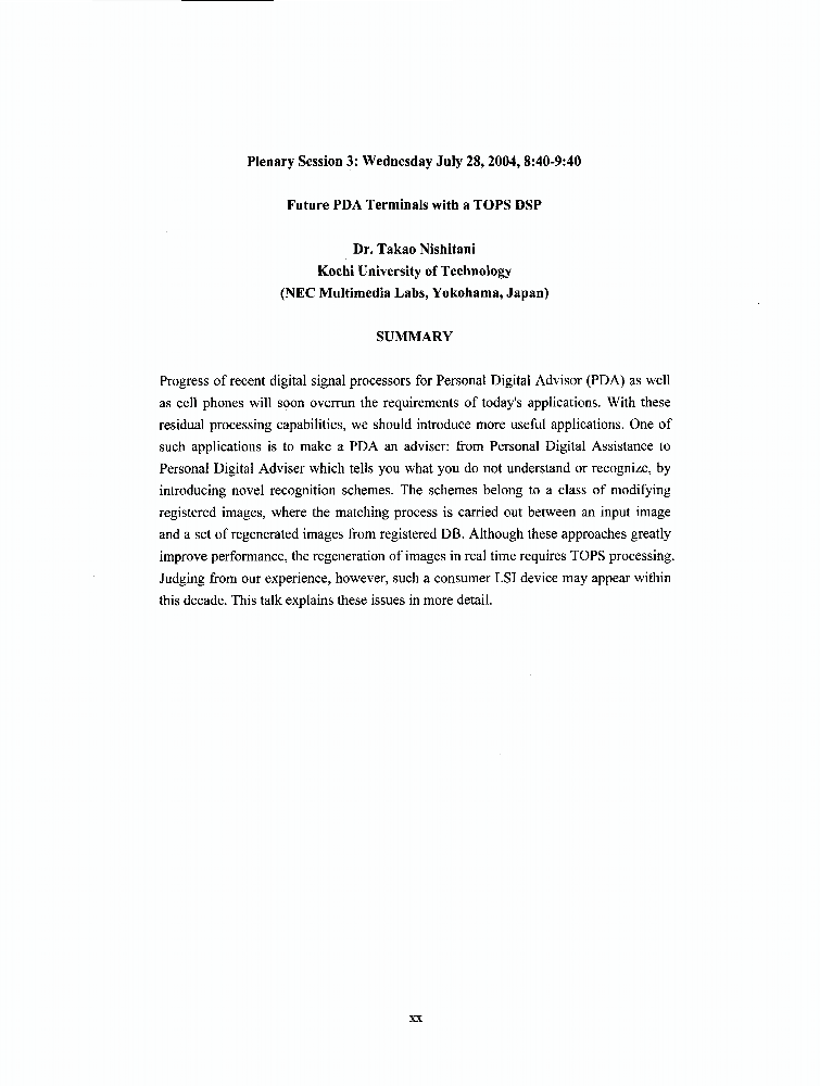 Future PDA terminals with a TOPS DSP | IEEE Conference Publication ...