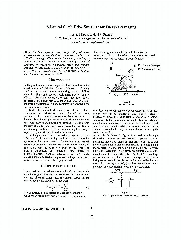 A lateral comb-drive structure for energy scavenging | IEEE Conference ...
