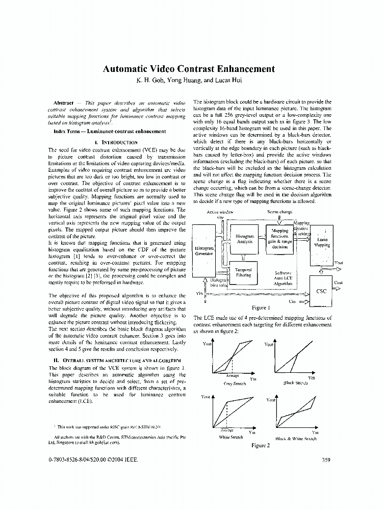Automatic video contrast enhancement | IEEE Conference Publication ...