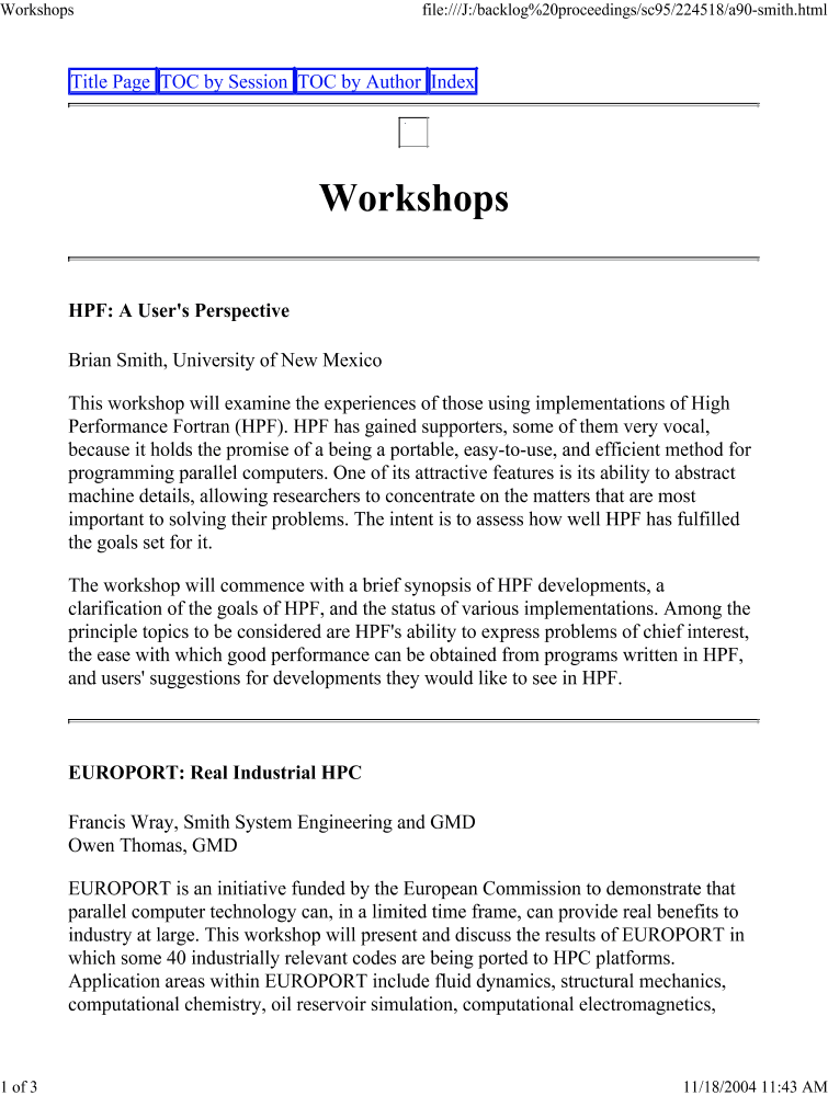 Workshops [6 abstracts] | IEEE Conference Publication | IEEE Xplore