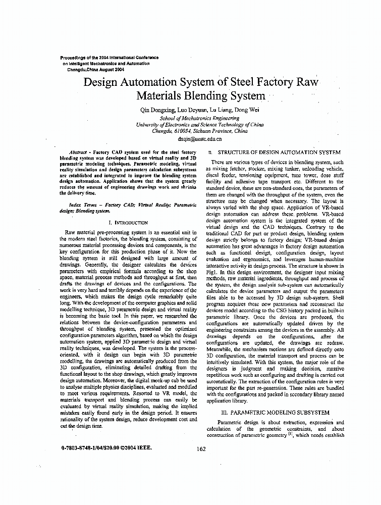 Design automation system of steel facto iry raw materials blending ...