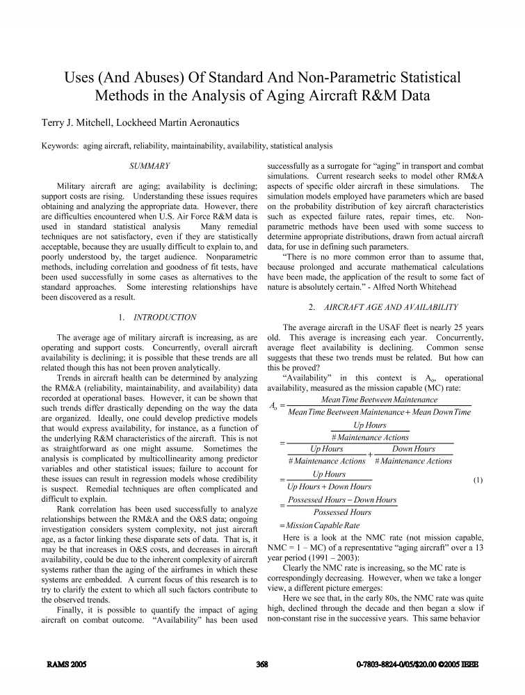 Uses (and abuses) of standard and non-parametric statistical methods in ...